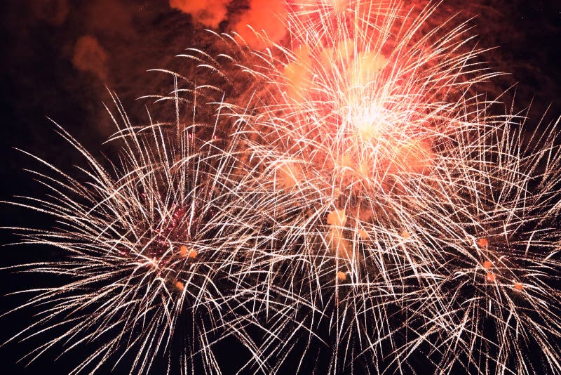 Beautiful Bright Firework Lighting Up Sky Stock Image - Image of ...
