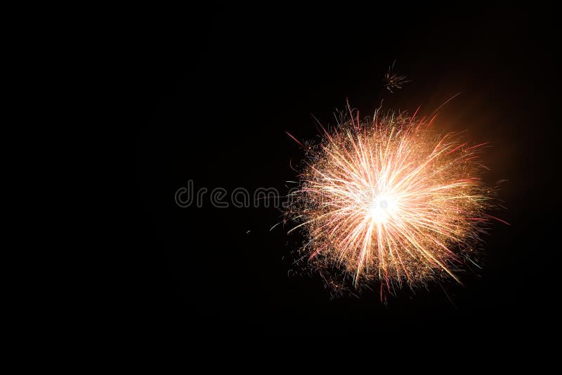 Beautiful Bright Firework Lighting Up Night Sky, Space for Text Stock ...