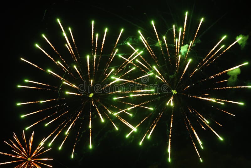 Beautiful Bright Fireworks Lighting Up Night Sky Stock Image - Image of ...