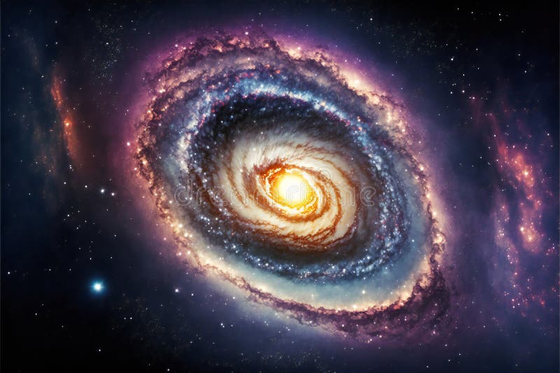 A Beautiful Bright Galaxy in Deep Space, Abstract, Planetarium Stock ...