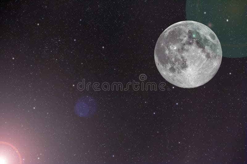 Beautiful Bright Moon Being Resplendent by the Sun Stock Image - Image ...