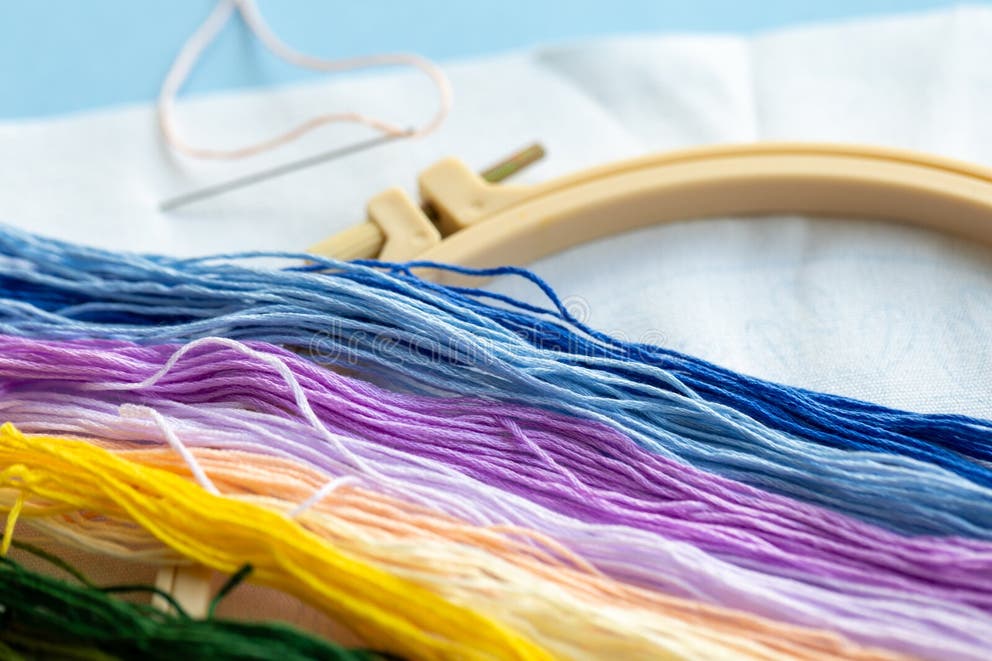 Beautiful Bright Multi-colored Threads for Hand Embroidery and Knitting ...