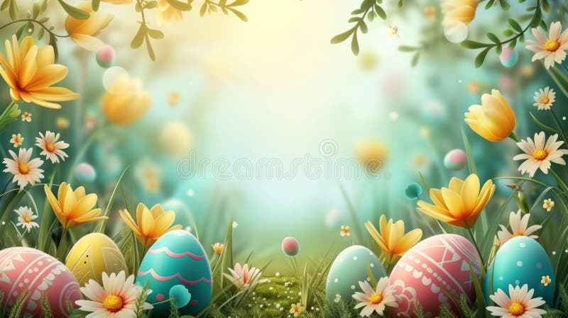 Beautiful Bright Poster for Easter Advertising without Text Stock Image ...