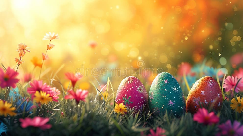 Beautiful Bright Poster for Easter Advertising without Text Stock Photo ...
