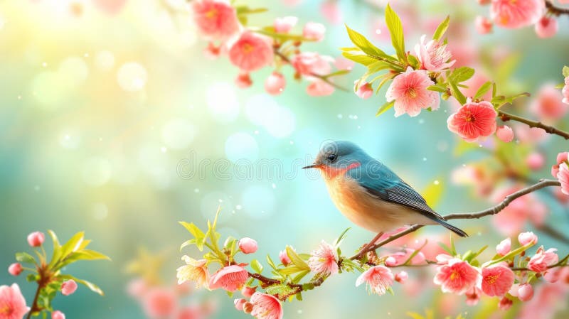 Beautiful Bright Poster for the Spring Holiday. Template without Text ...