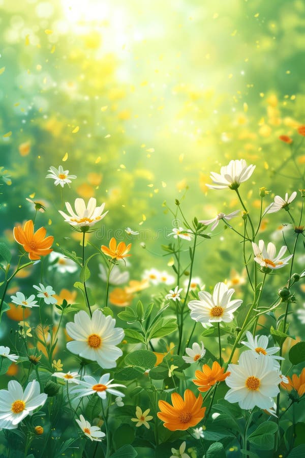 Beautiful Bright Poster for the Spring Holiday. Template without Text ...