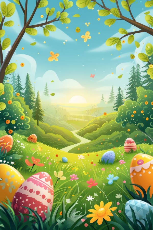 Beautiful Bright Poster for the Spring Holiday. Template without Text ...