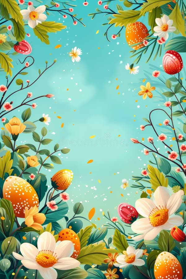Beautiful Bright Poster for the Spring Holiday. Template without Text ...