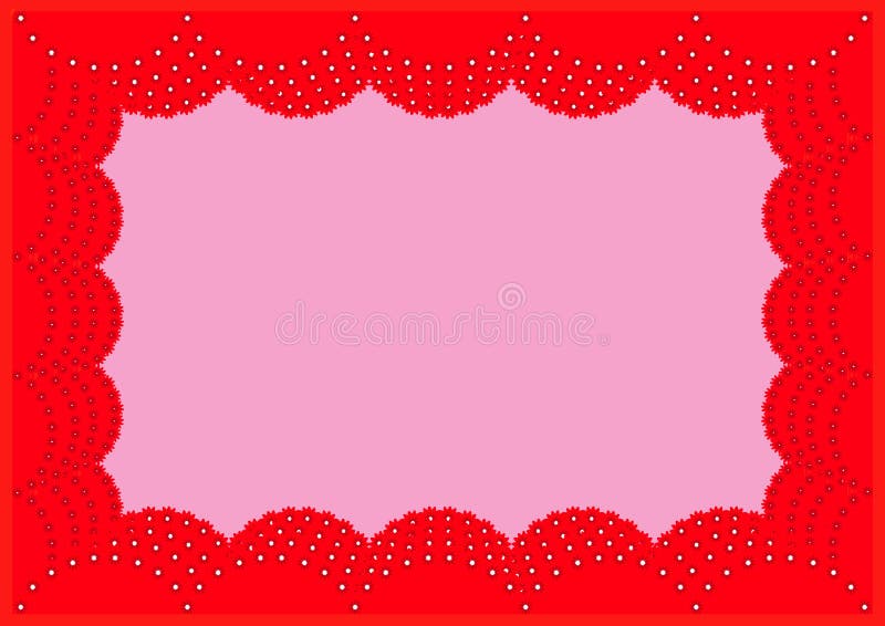 The Beautiful Bright Red Lace Frame Stock Vector - Illustration of ...
