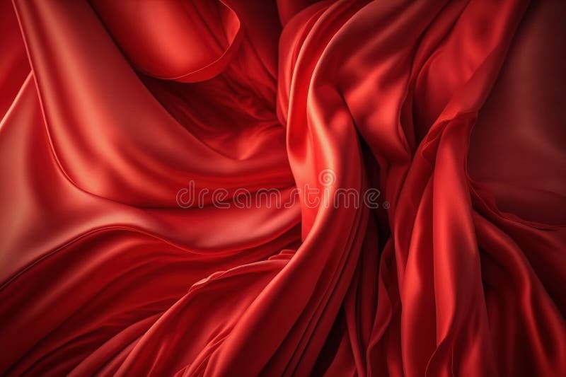 Bright Red Scarlet Satin, Created with Generative AI Stock Illustration ...