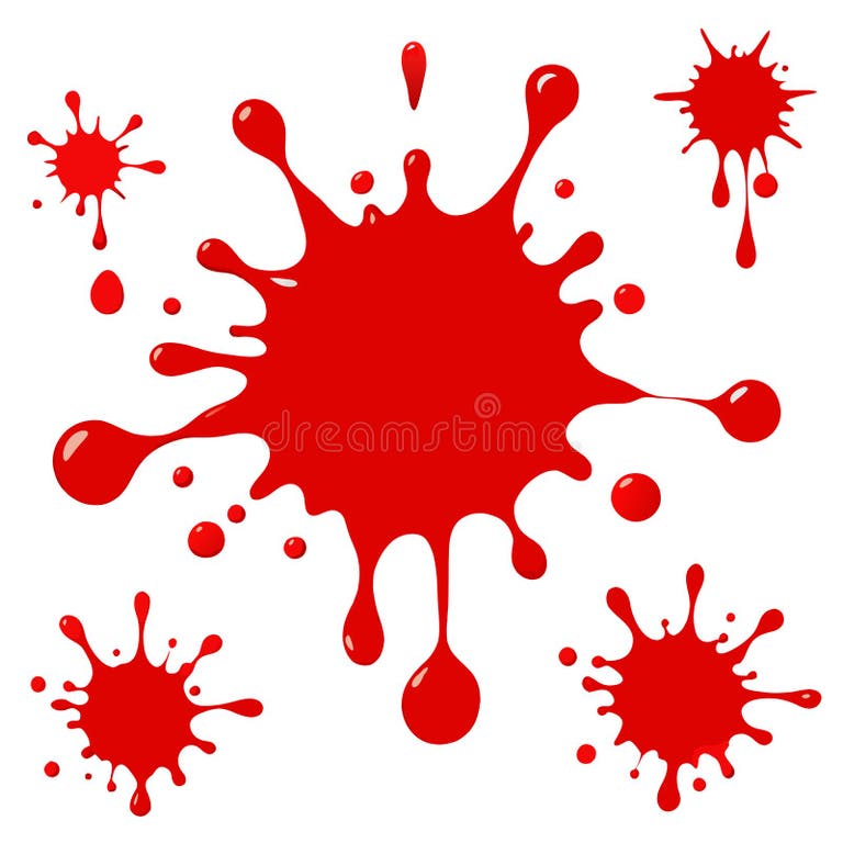 Beautiful Bright Red Splatters are Scattered Stock Photo - Illustration ...