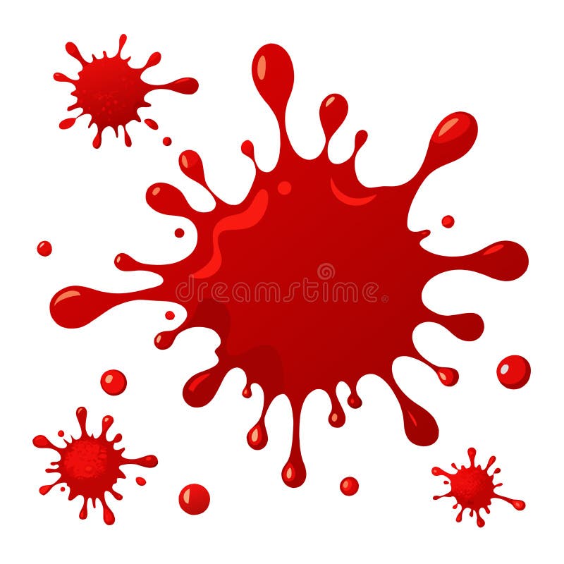 Beautiful Bright Red Splatters are Scattered Stock Photo - Illustration ...