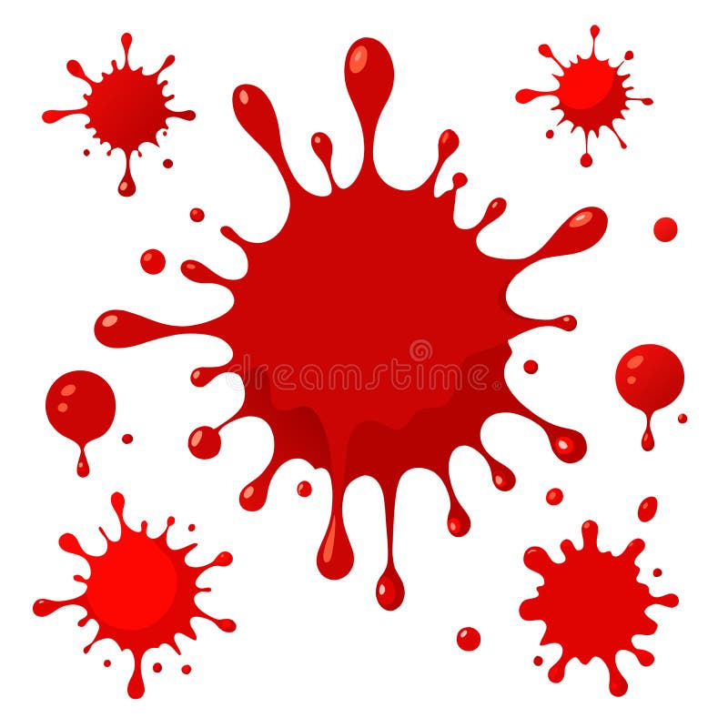 Beautiful Bright Red Splatters are Scattered Stock Photo - Illustration ...
