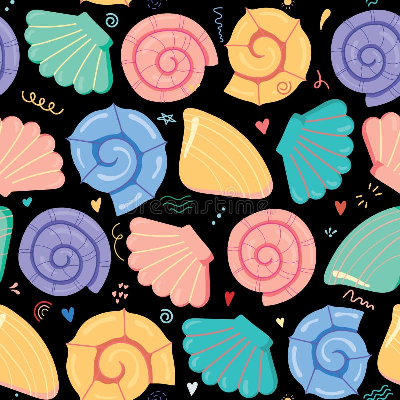Sea Shells Flat Design Stock Illustrations – 1,810 Sea Shells Flat ...