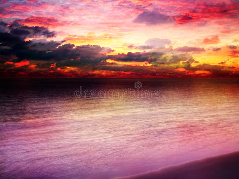 Beautiful bright sunset stock photo. Image of coast, horizon - 4133946
