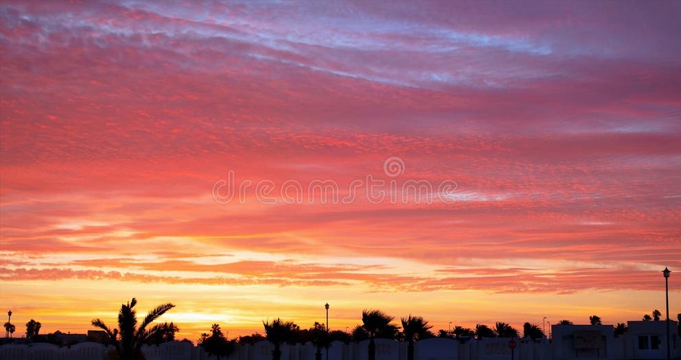 Beautiful Sunset with Multi-colored Dramatic Clouds Stock Photo - Image ...