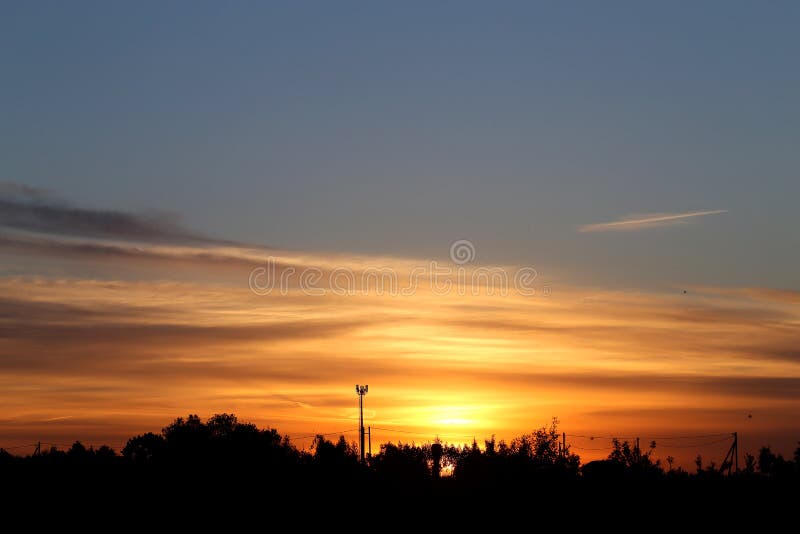 Beautiful Bright Sunset Photo Stock Image - Image of season, travel ...