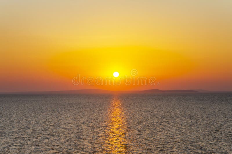 Beautiful Bright Sunset on the Sea. Magnificent Landscape. Close-up ...