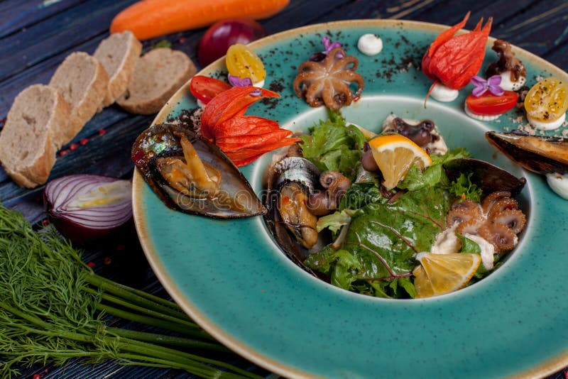 Beautiful and Bright, Unusual Dish, Author`s Performance, for Design in ...