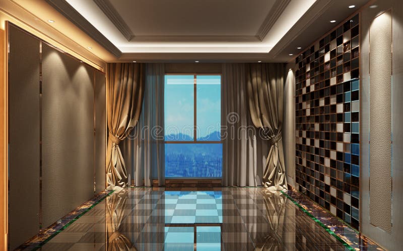 Beautiful Bright Warm Room, Empty Room Stock Illustration ...