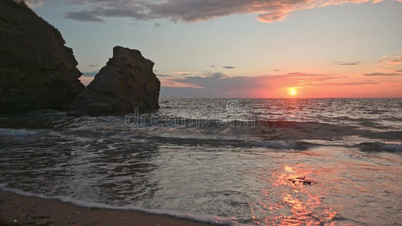 Beautiful Britton Beach at Sunset Stock Video - Video of relaxing ...