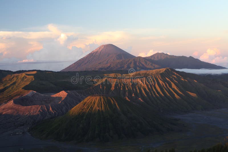 Semeru Mountain with Tumpak Sewu Waterfall Stock Photo - Image of ...
