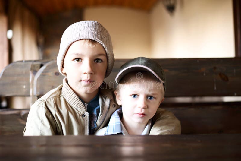 Beautiful Brothers at the Table Stock Image - Image of boredom, apathy ...