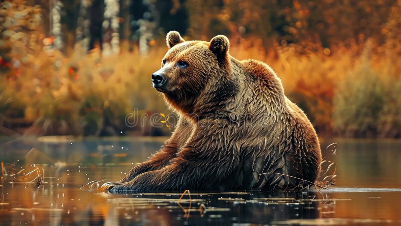 Beautiful Brown Bear in Nature. Selective Focus Stock Footage - Video ...