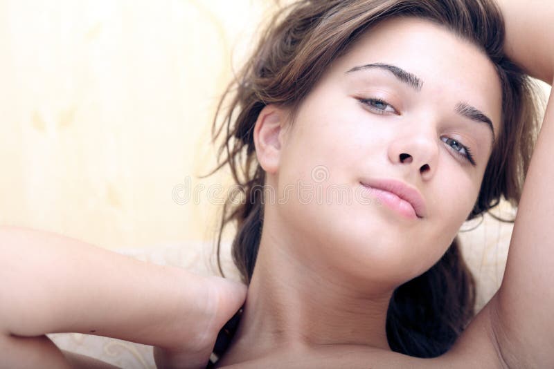 Beautiful brunette girl stock image. Image of clean, health - 15691151