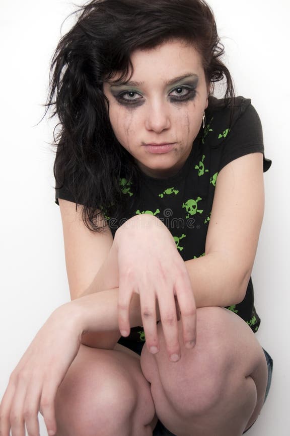 Beautiful Brunette Gril Crying Stock Photo - Image of girl, pretty ...