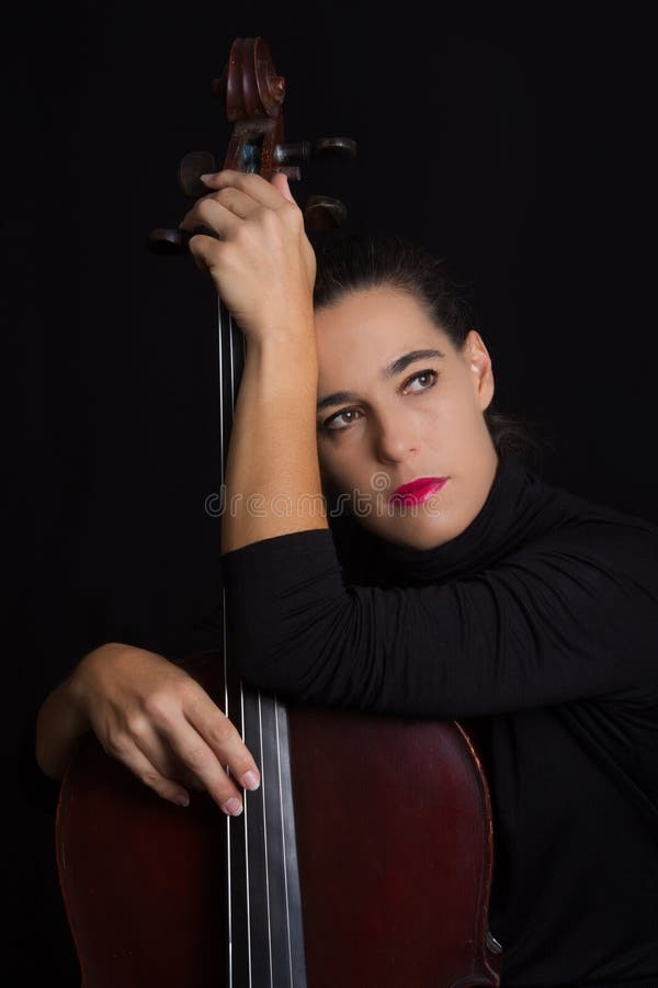 Fascinating Photo of Cello Merged into Woman Stock Image - Image of ...