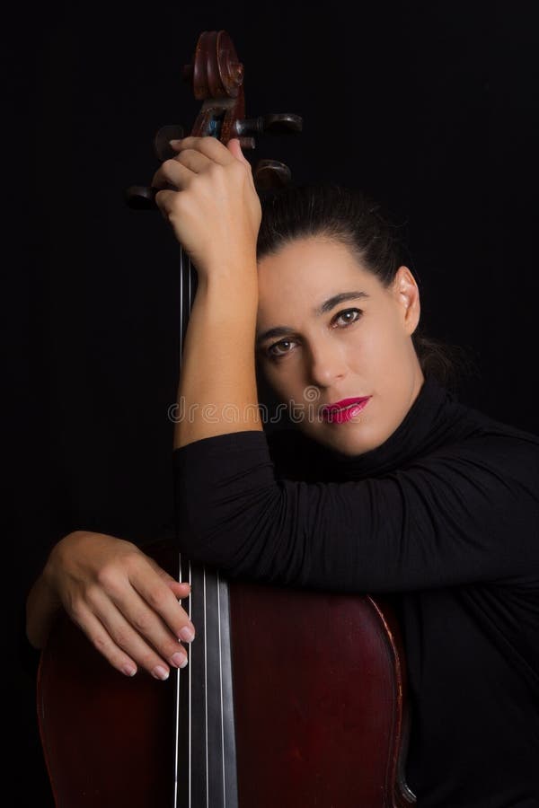 Fascinating Photo of Cello Merged into Woman Stock Image - Image of ...