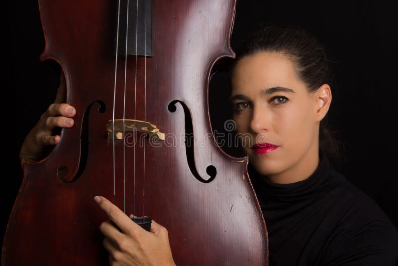 Fascinating Photo of Cello Merged into Woman Stock Image - Image of ...