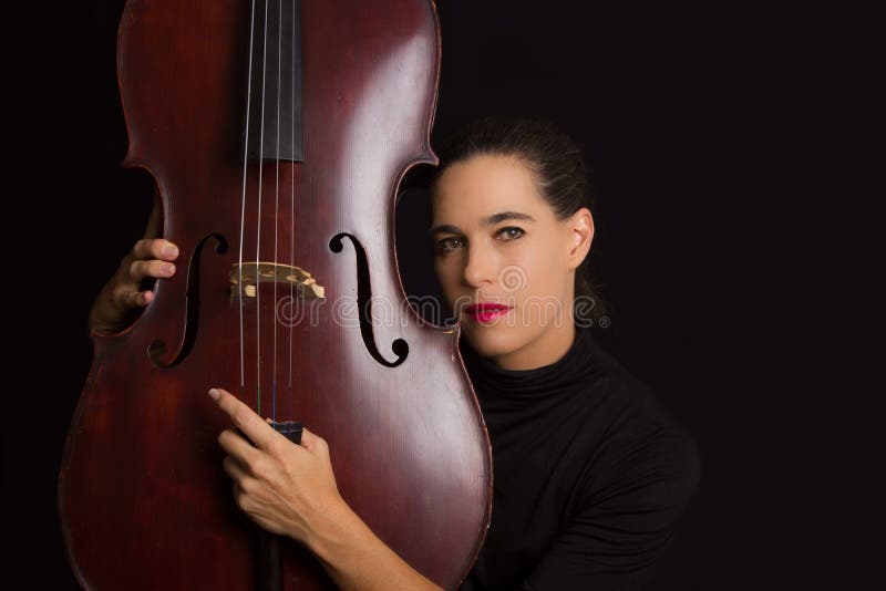 Fascinating Photo of Cello Merged into Woman Stock Image - Image of ...