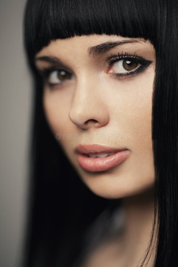 Beautiful Brunette Sensuality Portrait Stock Photo - Image of happy ...