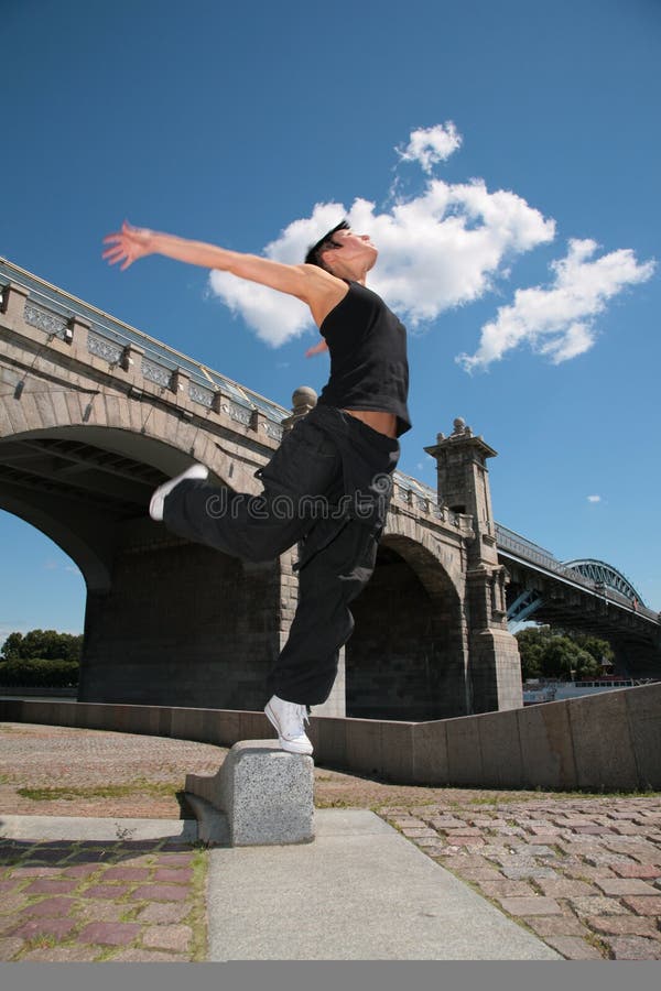 Beautiful Brunette Stands On One Leg Stock Photo - Image of healthy ...