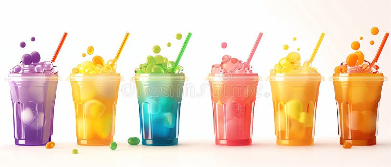 Beautiful Bubble Tea with Copy Space Stock Illustration - Illustration ...