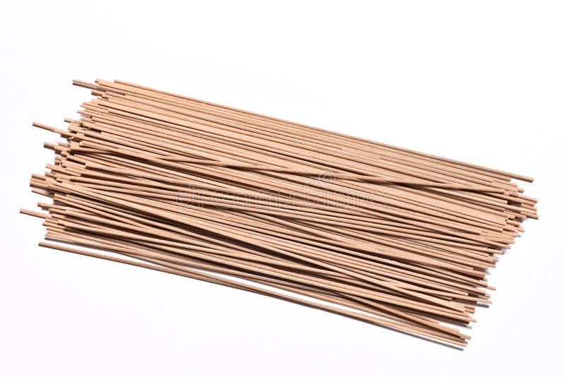Beautiful Buckwheat Noodles, Raw, Not Cooked, on White Background Stock ...