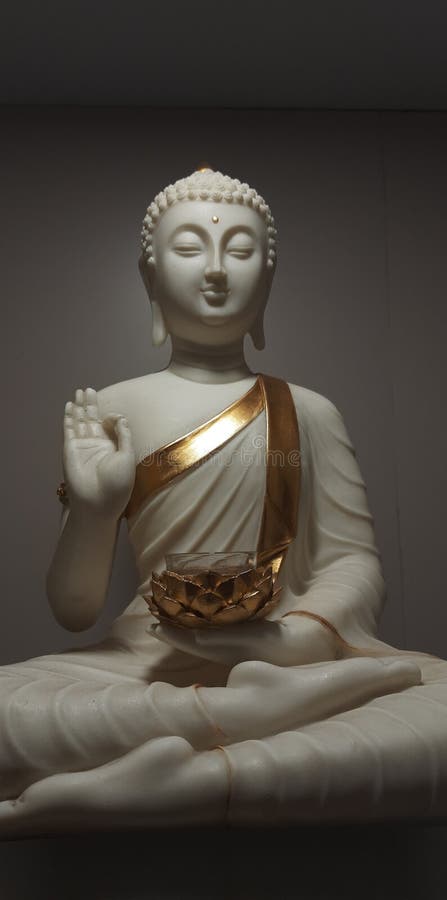 Beautiful Buddha Statue in India Isolated on White. Stock Photo - Image ...