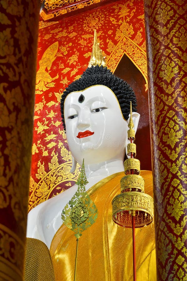 Beautiful Buddha Statue in India Isolated on White. Stock Photo - Image ...