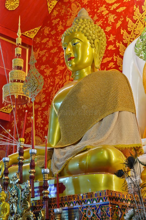 Beautiful Buddha Statue in India Isolated on White. Stock Photo - Image ...