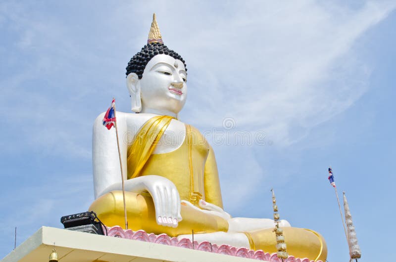 Beautiful Buddha Statue with Blue Sky Stock Image - Image of meditation ...