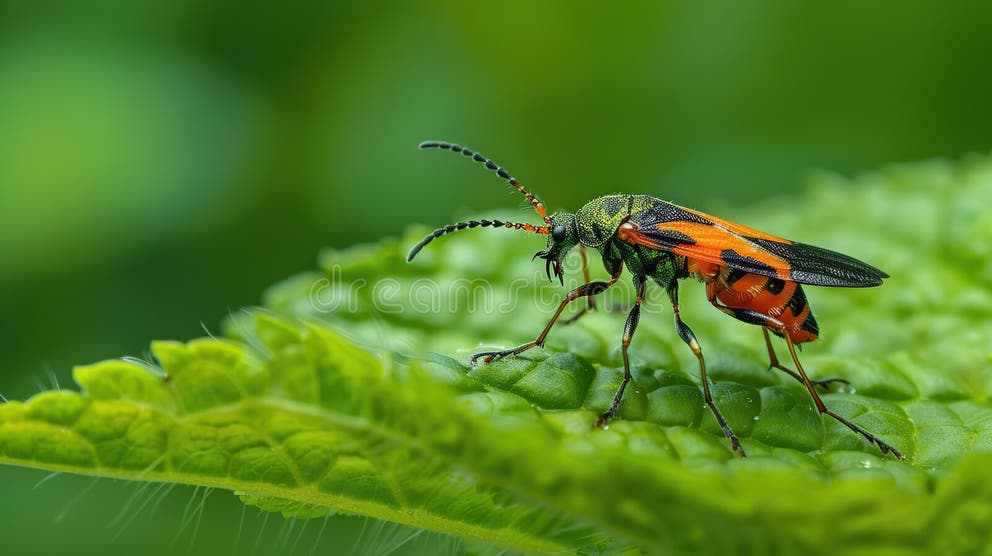 Beautiful Bug Insect Wild on Leaf. Generative Ai Stock Illustration ...