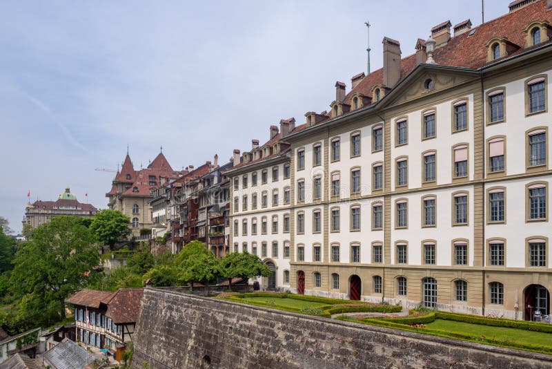 Beautiful Building in Bern with Cloudy Blue Sky Background Stock Photo ...
