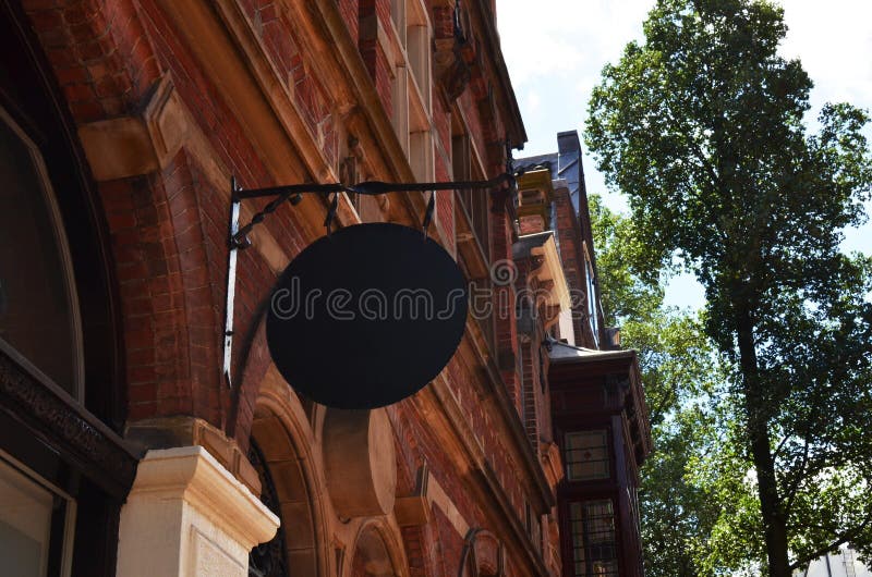 Beautiful Building Facade with Signboard, Low Angle View Stock Image ...