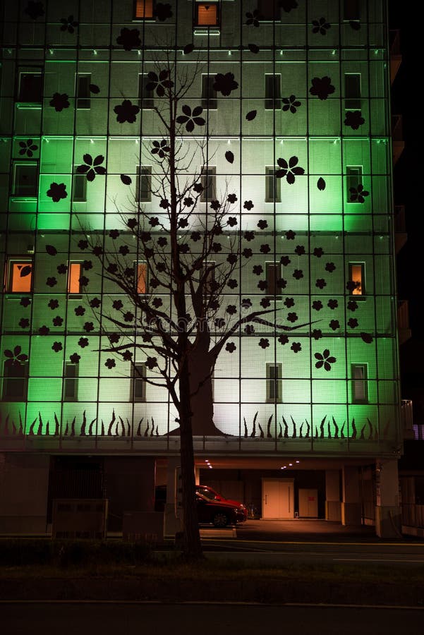 Beautiful Building Facade with Tree Exterior Design Stock Photo - Image ...