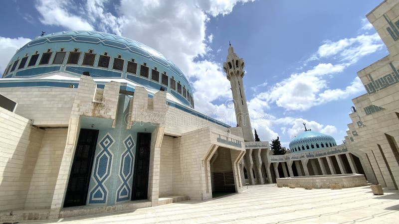 The Beautiful Building of the King Abdullah I Mosque in Amman, Jordan ...