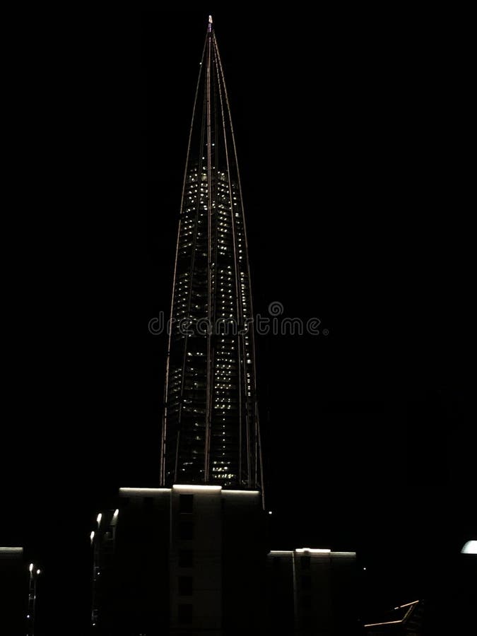 A Beautiful Building that Looks Like Corn Stock Image - Image of night ...