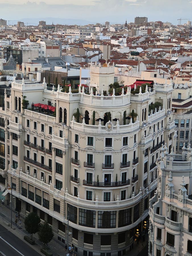 Beautiful Building in Madrid, Gran Via Stock Image - Image of madrid ...