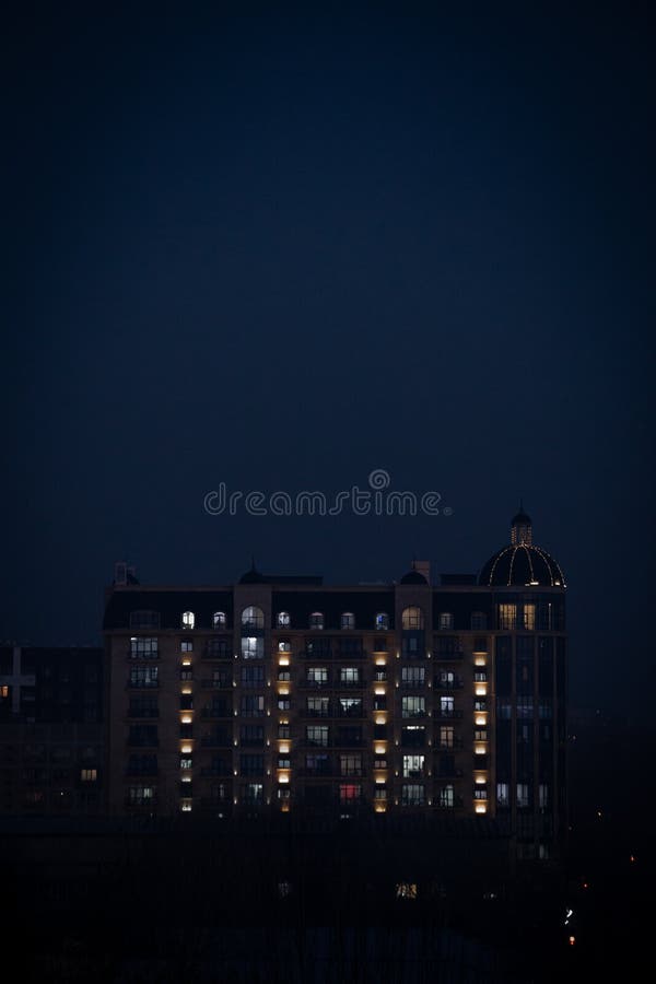 Beautiful Building in the Metropolis at Night Editorial Photo - Image ...